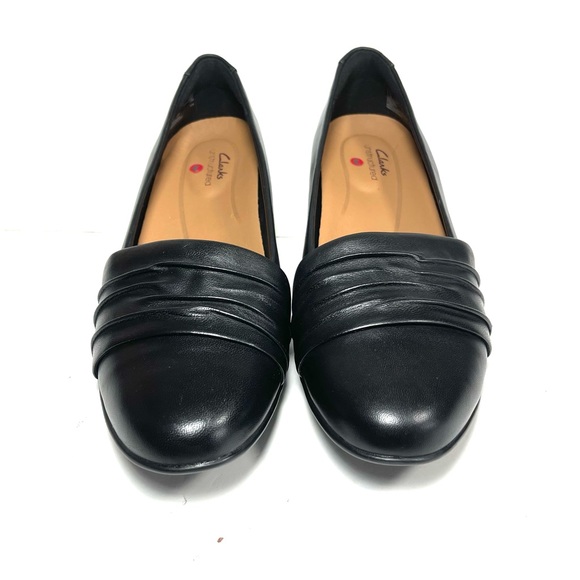 Clarks | Shoes | Clarks Womens Ballet Flats Un Blush Vibe Black Leather ...